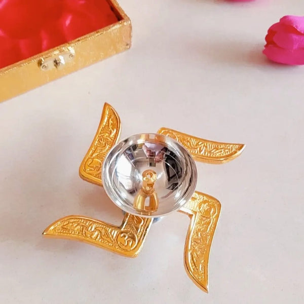 Brass Swastik Diya – Royal Entice