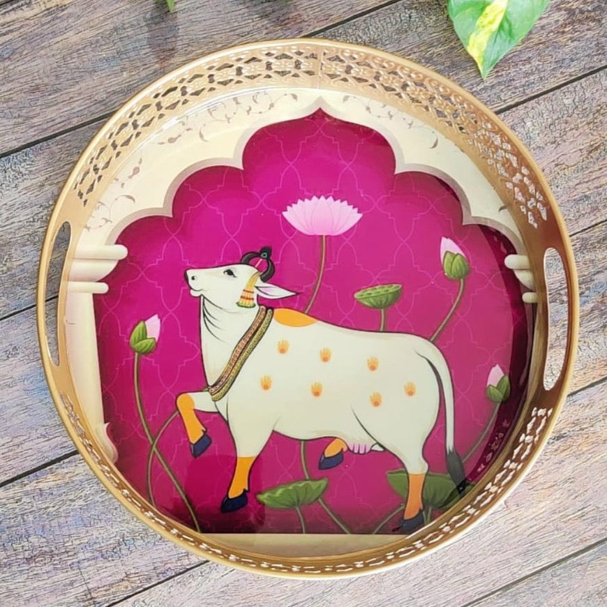 Pichwai Tray Set of 2 – Royal Entice