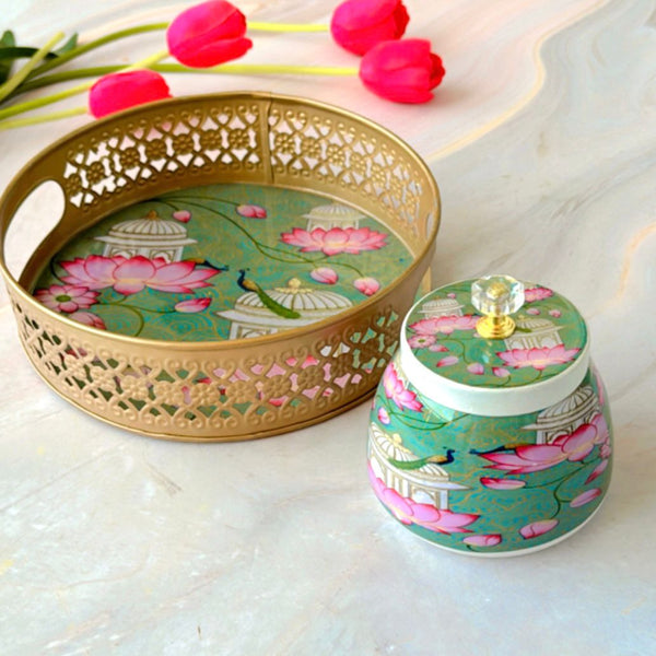 Lotus Tray & Jar set – Royal Entice