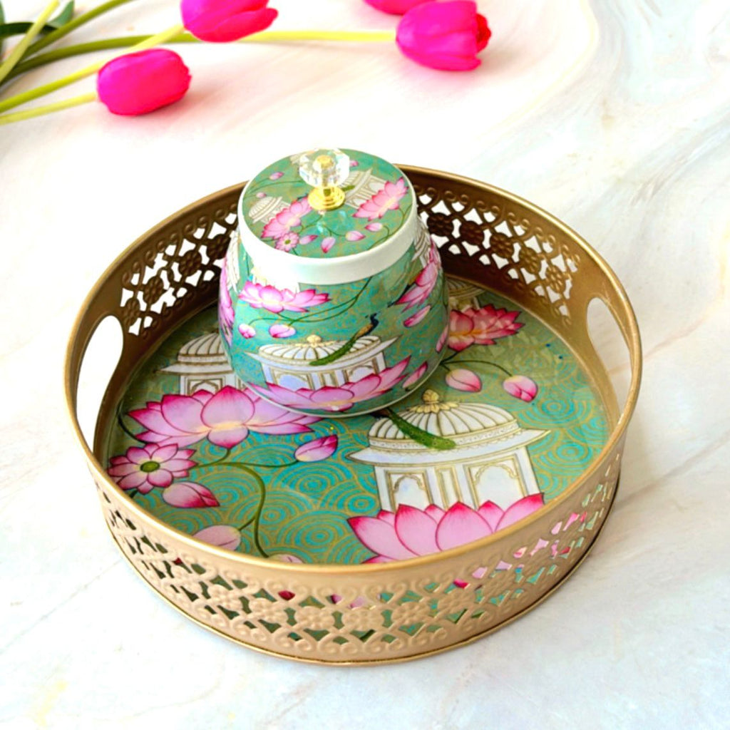 Lotus Tray & Jar set – Royal Entice